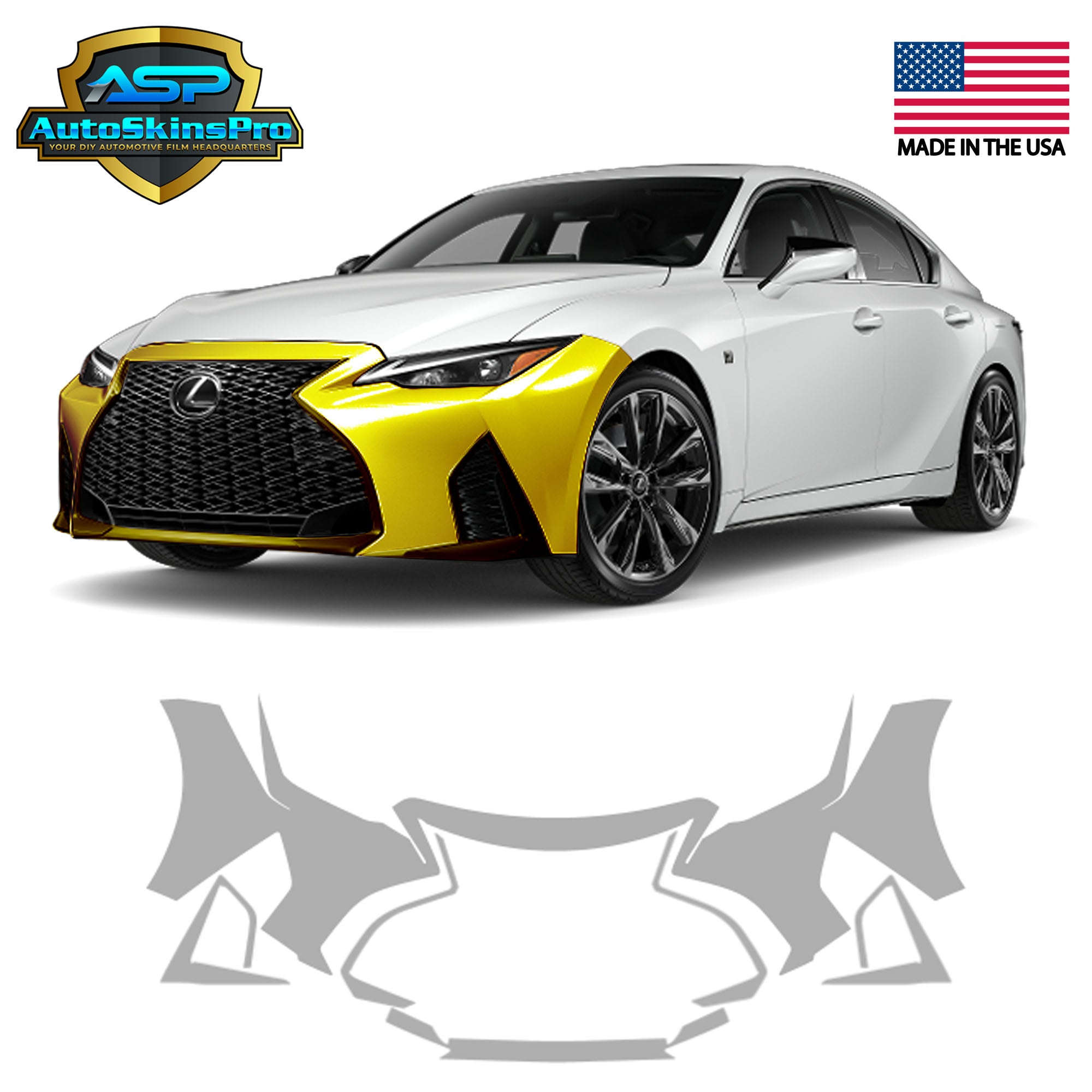 Precut Paint Protection Film for 2021-2025 Lexus IS300 Sport Sedan Fro ...